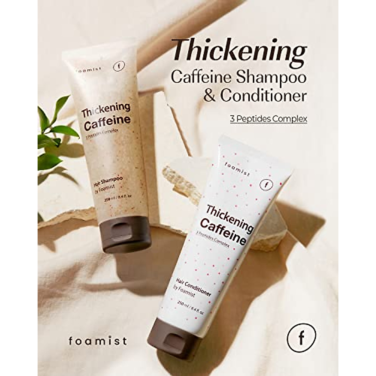 FOAMIST Hair Scalp & Thickening with Basil Mint and Caffeine no Chemical Hair Shampoo & Hair Conditioner SET for hair loss, Scalp 250ml / 8.4 fl.oz (2 Packs)