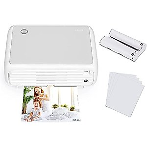 HPRT 4x6 Photo Printer AR Portable Instant Photo Printer 4 Pass 300 DPI Premium Quality Photo Compatible with iOS, Android and Bluetooth Devices (White)