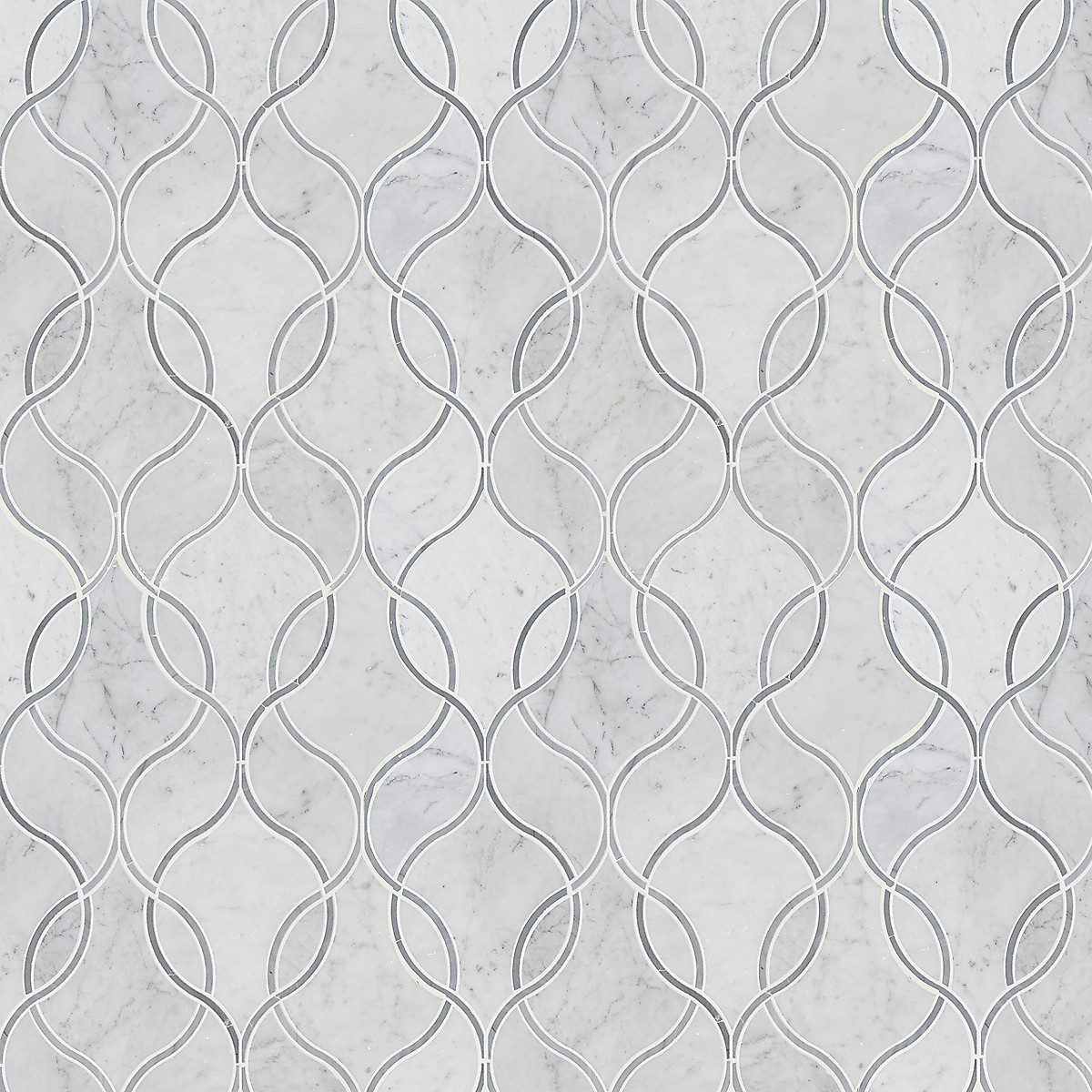 MSI AMZ-MD-00239 Carrara White Ellipsis 8.66 in. x 11.63 in. Geometric Polished Marble Mesh-Mounted Mosaic Wall Bathroom, Floor, Kitchen Backsplash and Countertop Tile Gray, 3 Square Feet