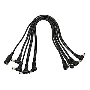 Monoprice 8-Head Multi-Plug Daisy-Chain Cable - 12-Inch, 2.1mm Pins for Guitar Pedal Power Adapters