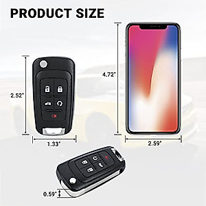CarBole Car Key Fob for Chevy, Vehicle Remote Replacement for Chevrolet Buick 2010-2019, Keyless Entry Start Alarm Anti-Theft Button for GMC Terrain, Camaro, Cruze, Equinox, Impala (2 Pack)