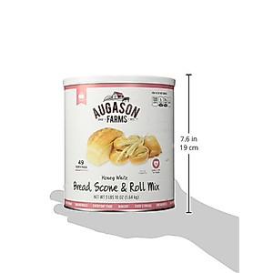Augason Farms Honey White Bread Scone & Roll Mix Emergency Food Storage #10 Can