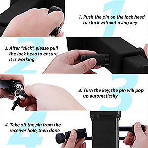 AutoEC 5/8" Trailer Locking Hitch Pin, Heavy Duty Solid Steel Tow Receiver Hitch Pin Lock with Extra Safety Clip & Anti Rattle O-Rings Fits Class III IV V 2 inches and 2-1/2 inches Receiver 2 Pack