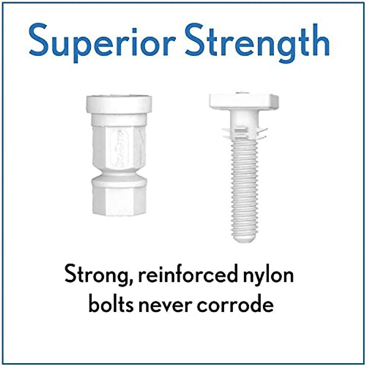 MAYFAIR 18100SL 000 Collins Slow Close Plastic Toilet Seat that will Never Loosen, with Super Grip Bumpers, ELONGATED, Long Lasting Solid Plastic, White