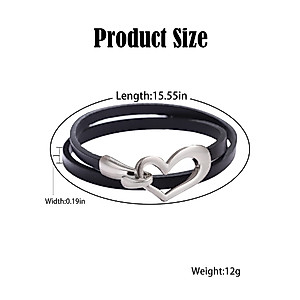 choice of all Leather Bracelets for Women Trendy Heart Charm Bracelet Necklace Leather Warp Bracelet Leather Collar for Women