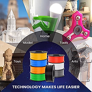 2500g 3D Printer Filament Bundle Multicolor, SUNLU ABS Filament&SUNLU META Filament, 10 Pack+8 Pack