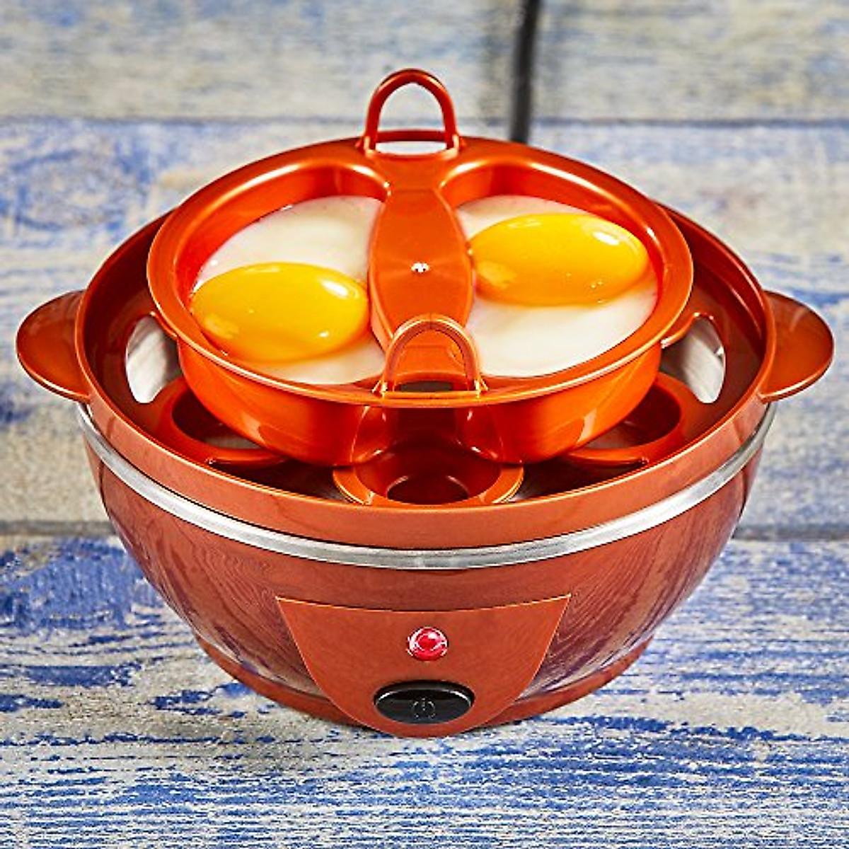 Copper Chef Want The Secret to Making Perfect Eggs & More C Electric Cooker Set-7 or 14 Capacity. Hard Boiled, Poached, Scrambled Eggs, or Omelets Automatic Shut Off, 7.5 x 6.7 x 7.5 inches, Rojo