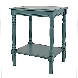 Decor Therapy Simplify Wood Accent Storage Shelf End Table, 24 x 19.5 x 15.75, Blue Gray
