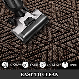 Yimobra Front Door Mat Outside Entrance 36 x 24, Waterproof and Washable Outdoor Mat, Non Slip Rubber Backing, Heavy Duty Welcome Matt for Home Entry Floor Porch Garage Office, Low Profile, Brown