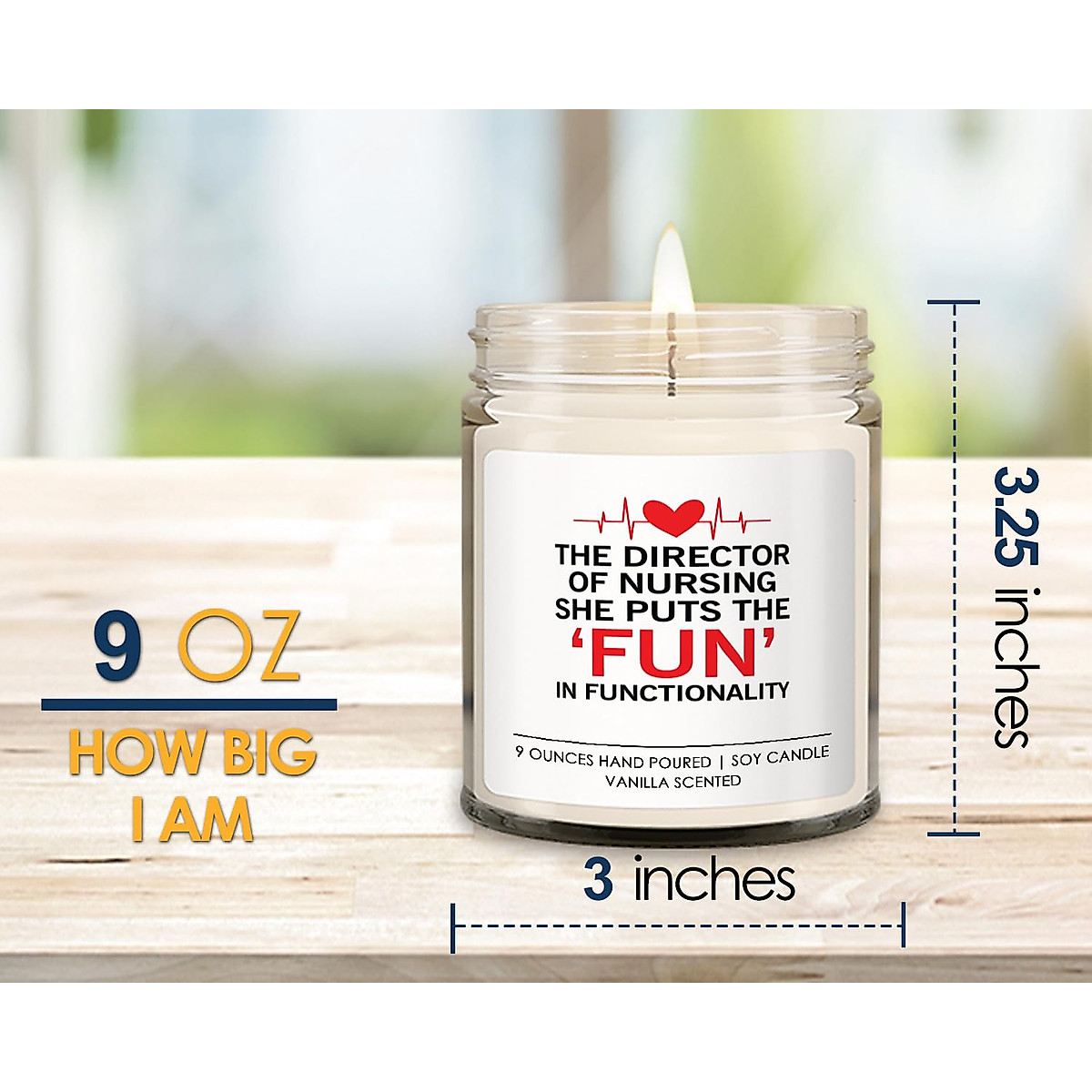 Flairy Land Nurse Director Vanilla Candle - Fun in Functionality - Labor Clinical Certified Nursing Assistant Surgica Oncology Practitioner