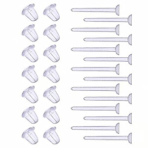 Plastic Earrings,Clear Plastic Earrings Clear Earrings Plastic Post Earrings Plastic Earring Posts and Earring Backs Silicone Earrings Clear Stud Earrings 100 Pairs Back Earrings and Blank Pins Stud…