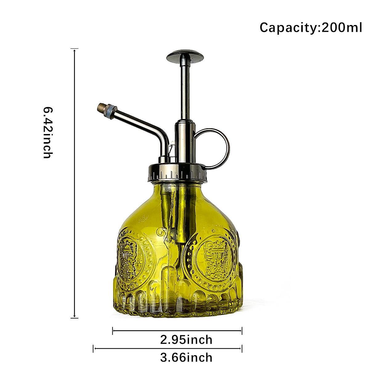 REFFU Plant Mister Spray Bottle 6.3 Inches Tall Vintage Plant Spray Bottle, Plant Sprayer Mister,Plant Spritzer, Watering Can with Top Pump for Indoor House Plants, Garden,Cleaning (Yellow)