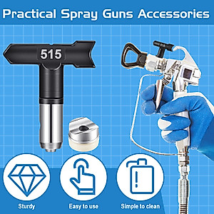 8 Pieces Spray Tip Paint Sprayer Tips Reversible Airless Spray Nozzles Tips Airless Sprayer Spraying Machine Parts for Homes Buildings Garden Decks (211, 215, 311, 315, 415, 417, 515, 517)