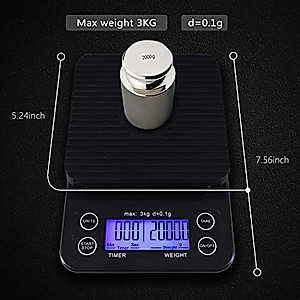 Digital Coffee Scale with Timer for Pour Over and Drip Coffee