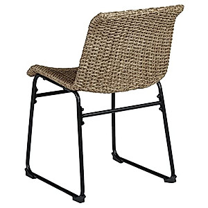 Signature Design by Ashley Outdoor Amaris Resin Wicker Patio Chair, 2 Count, Brown