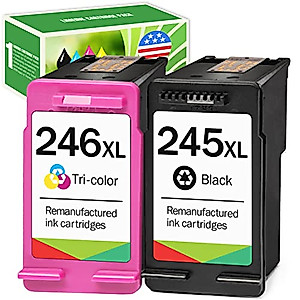 Limeink Remanufactured Ink Cartridges Replacement for Canon Ink Cartridges 245 and 246 245xl 246xl for Canon Pixma MG2522 Ink mx490 Printer Ink for Canon 245 246 XL ts3322 243 and 244 PG 245 Ink 2 Pk
