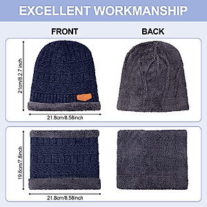 12 Pieces Kids Winter Hat Glove Scarf Sets Thick Fleece Lining Cap Knitted Beanie Warm Touchscreen Mitten Neck Warmer Gaiter for Boys and Girls, Age 5-14