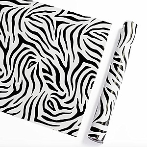 SimpleLife4U Self Adhesive Furniture Protect Paper Moisture Proof Shelf Liner 300cm,Zebra Stripe Valentine's Day Gift