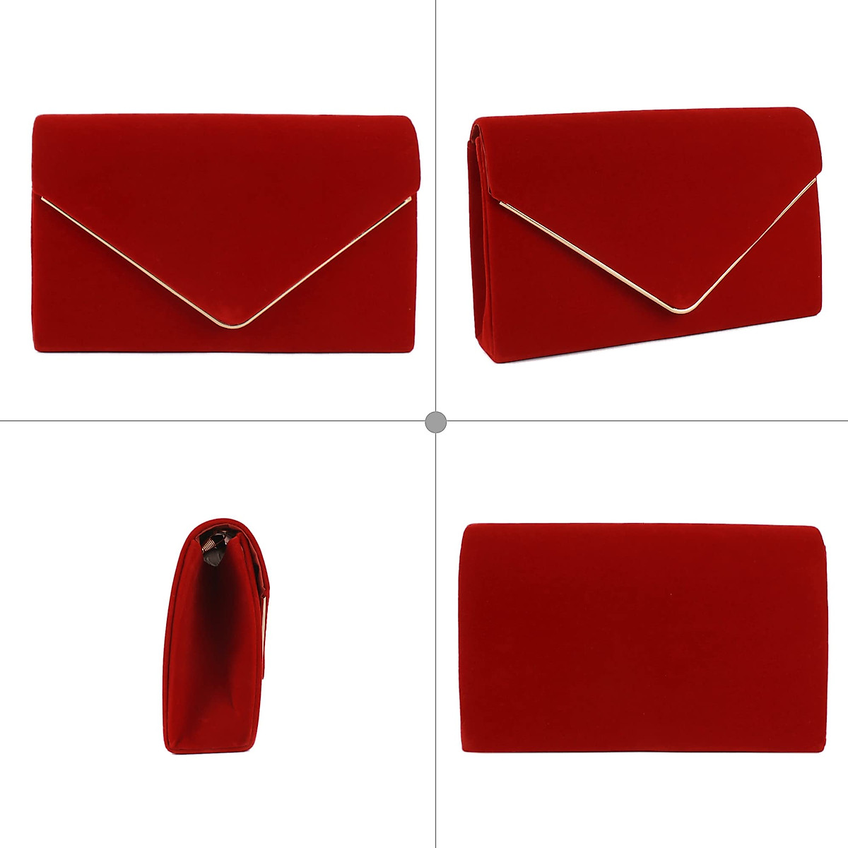 Aisi Women Velvet Handbag Purse Envelope Evening Clutch Velvet Chain Crossbody Bags Party Bridal Purse