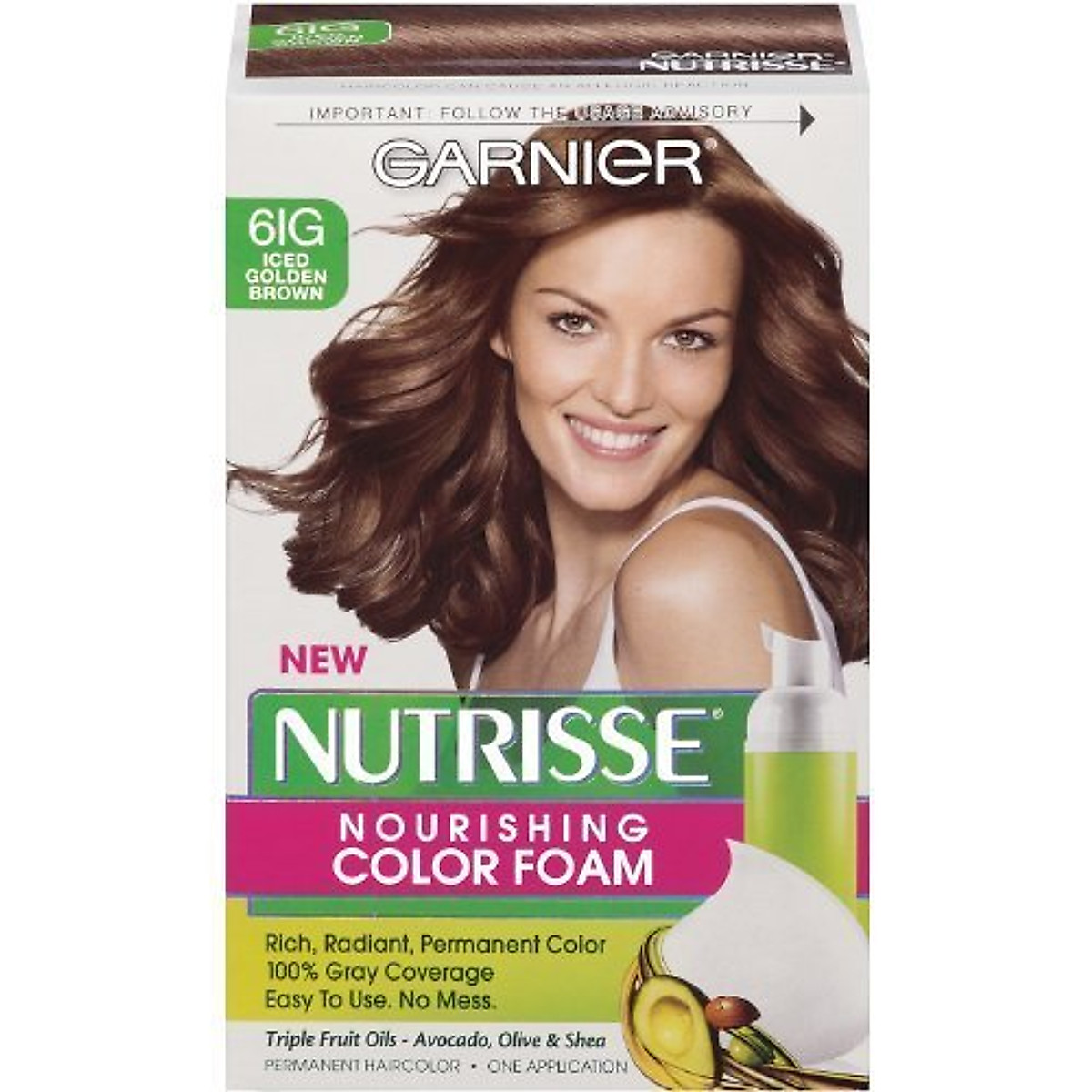 Garnier Nutrisse Nourishing Color Foam, Iced Golden Brown (Pack of 3)