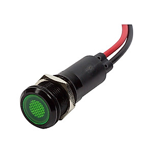 Alpinetech PLB12M 12mm 1/2" 120V AC LED Metal Signal Indicator Pilot Dash Light (Green)