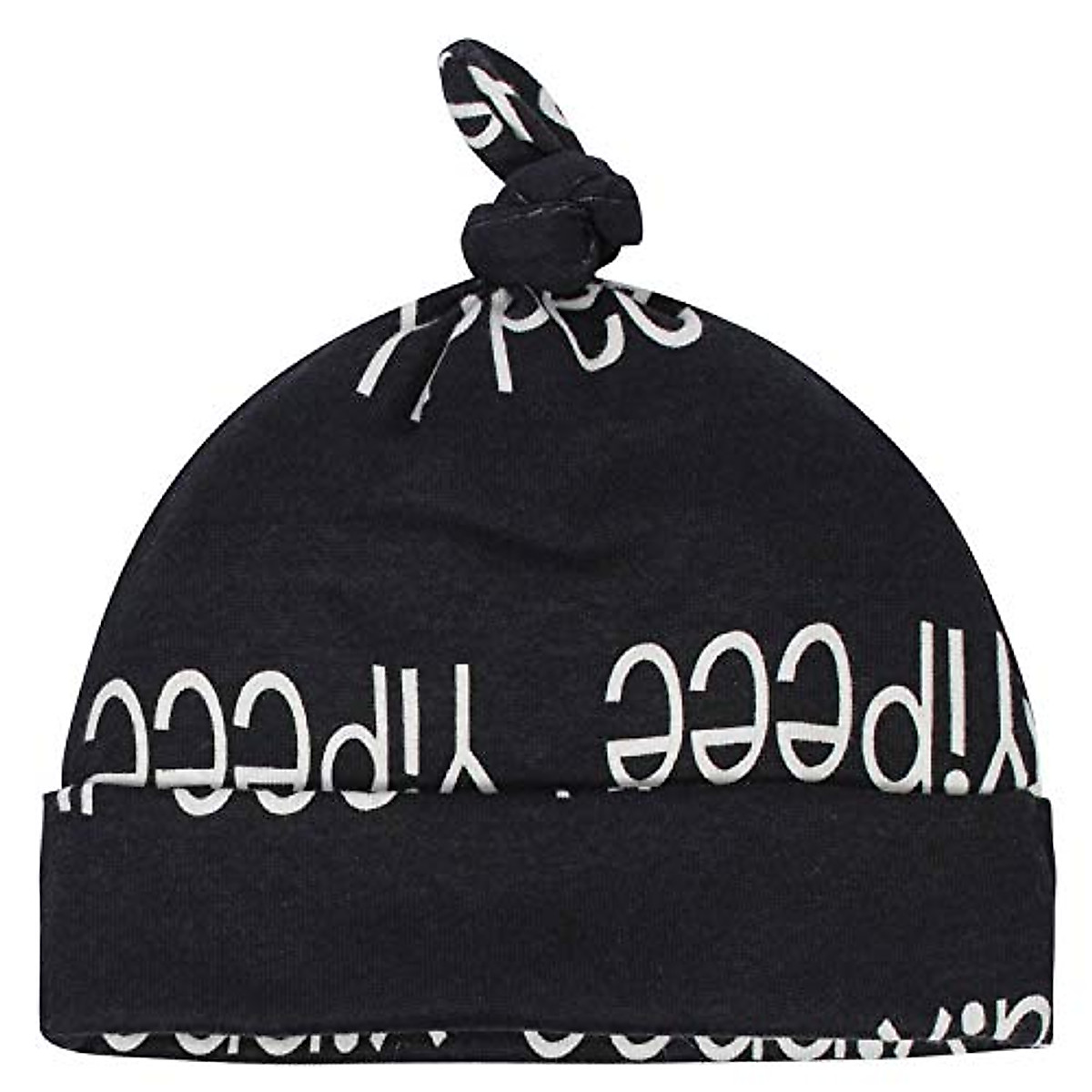 Grow by Gerber Baby Boys 4-Pack Caps, Black/White/Grey/Blue, Newborn