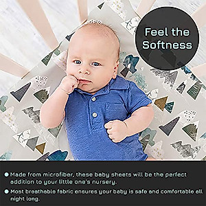 TANOFAR Mountains Baby Boy Crib Sheet Toddler Bed Sheets Soft Breathable Nursery Bedding
