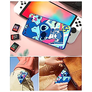 Xinocy for Nintendo Switch Game Case with 24 Game Holder Slots and 24 SD Micro Card Slots for Nintendo Switch/Lite/OLED,Cute Cartoon Games Cartridge Cases for Boys Kids Girls Kawaii Storage Box, SitSd