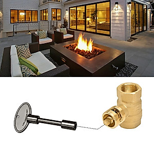 Skyflame Universal Gas Valve Key Fits 1/4" and 5/16" Gas Valve Stems, for Fire Pit and Fireplace, Flat Black - 3 Inches