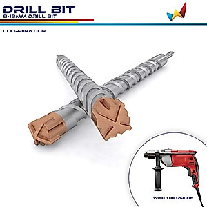 Windscreen4less 1-3/8’’ SDS Plus Hammer Drill Bit for Concrete Cement Rotary Masonry Hammer