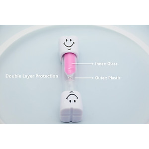 Yuronam 2 Minute Sand Timer Set, 8 Pack Colorful Smiley Hourglass Timers for Kids Proper Tooth Brushing