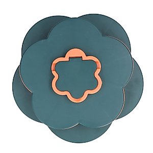 Snack Serving Tray Multifunction Large Capacity Flower Shape Nut Candy Serving Container for Home (Double Layer)