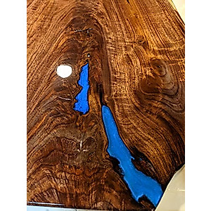 Black Walnut blue epoxy River Dining Table,Top 7' 6" Long by 40" to 44 Wide