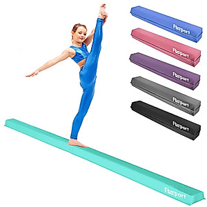FBSPORT 8ft Balance Beam: Folding Floor Gymnastics Equipment PU Leather for Kids Adults,Non Slip Rubber Base, Gymnastics Beam for Training, Practice, Professional Home Training