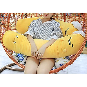 Vickstco The Lazy Cute Egg Soft Long Throw Sleeping Pillow Lifelike Cartoon Pillows Home Decor