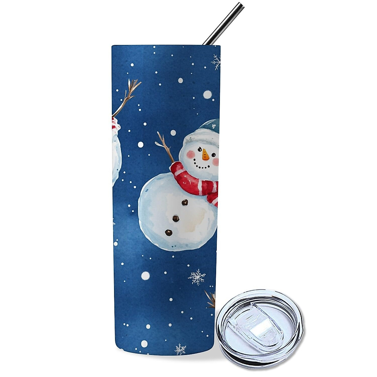 Medpol Christmas Snowman tumbler with lid and straw 20 oz insulated tumbler cups Christmas Snowman insulated travel coffee mugs for women cute sippy cups stainless insulated travel cups