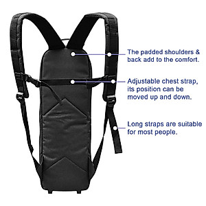 Healvaluefit Oxygen Tank Backpack O2 Cylinder Carrying Holder Bag for Tank D/M-15, JD/M-22 (Black)