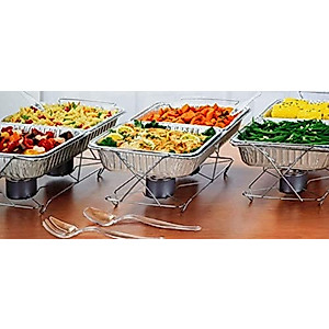 Chafing dish buffet set disposable 30 Piece Party Serving Kit Includes Chafing Kits With Lids and Serving Utensils For All Types Of Parties And Events | Disposable Party Set