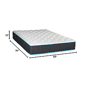 Swiss Ortho Sleep 12" Inch Individually Wrapped Coil Pocket Spring Hybrid Mattress, Bed-in-a-Box, CertiPUR-US Certified Foam, Full