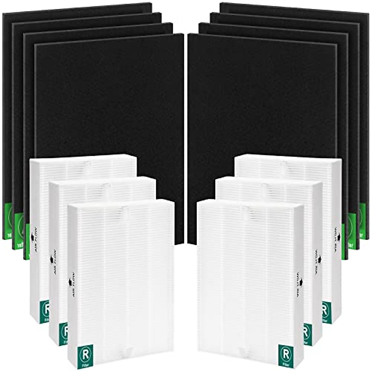 MIFLUS HPA300 HEPA R Filters and Activated Carbon Pre-Filters（6R+8A）Compatible for Honey-well Air Puri fier