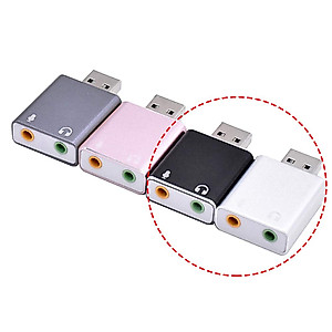ICEVEIN USB to Audio External Stereo Sound Adapter with 3.5mm Headphone and Microphone Jack(2 Pack) for USB Audio Device, Windows, Mac, Linux, PC, Laptops, Desktops, PS4.(Obsidian & Mithril)