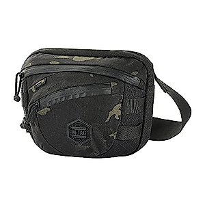 M-Tac Elite Sphaera Hex Bag Gen.2 - Tactical Crossbody CCW Conceal Carry Chest Pack - EDC Shoulder Sling Bag (Multicam Black/Black)