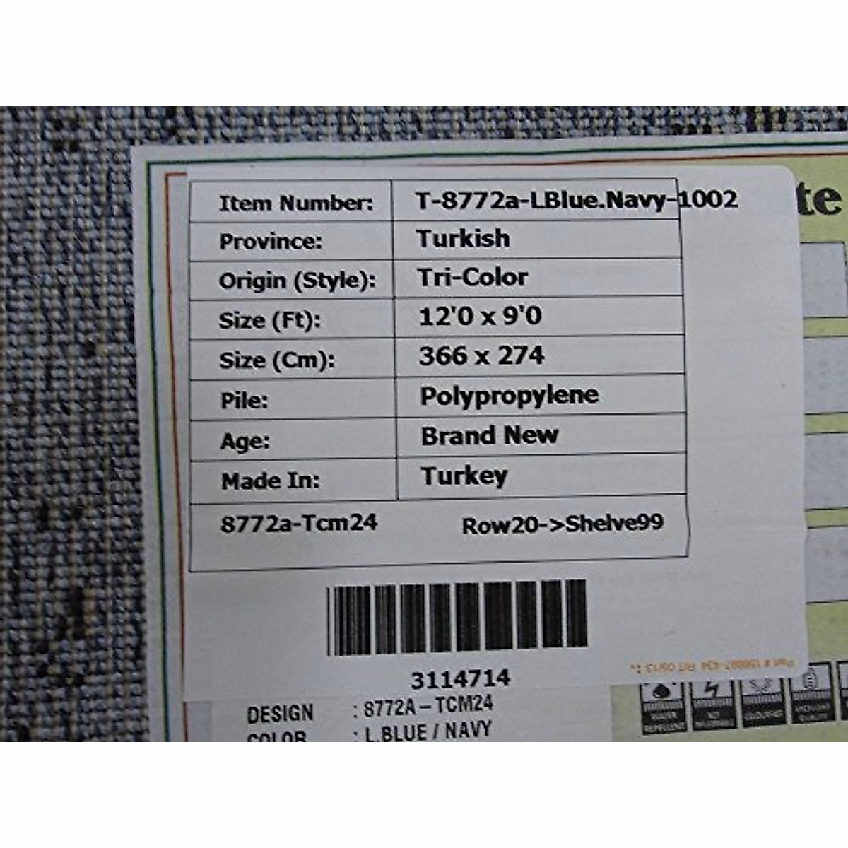 Unique Loom Del Mar Collection Area Rug-Transitional Inspired with Modern Contemporary Design, Rectangular 9' 0" x 12' 2", Blue/Navy Blue