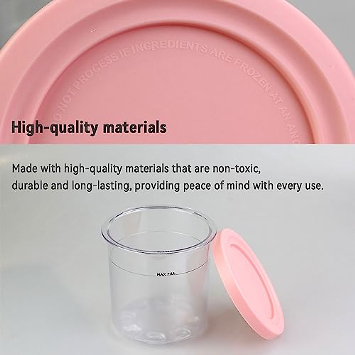 Containers Replacement for Ninja Creami - Ice Cream Pint Container with Silicone Lid, 4 Pack, 16oz Cups, Compatible with NC301 NC300 NC299AMZ Series Ice Cream Maker