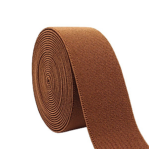 Dortrue 2 Inch 5 Yards Brown Sewing Elastic Band Heavy Stretch High Elasticity Elastic Spool for Sewing Pants Waistband, Straps, Craft DIY Projects