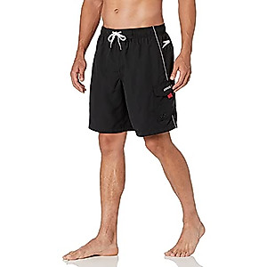 Speedo mens Swim Trunk Knee Length Marina ii volley 20 , Black/White, X-Large US
