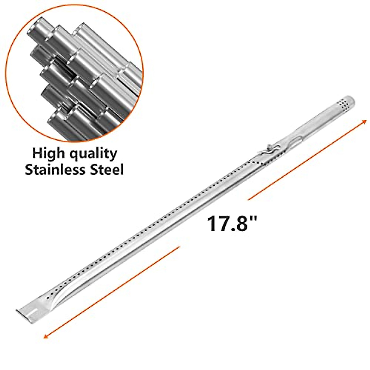 DELSbbq Cast Iron Grill Grates and Stainless Steel Grill Part Kit for Charbroil Performance 4 Burner Grills 463376017 463347017 463347418 463342119, Cooking Grids for G470-0002-W2 G470-0003-W1