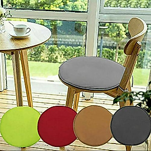 LUYAJYI Round Stool Chair Cushions, Lace Up Bistro Bar Seat Pad Non-Slip Outdoor Bistro Seat Cushions for Home Office Garden Garden Chair Decoration (Purple, 12 inch Diameter)