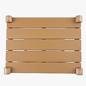 WestinTrends Malibu 36" Outdoor Adirondack HDPE 2-Tier Patio Side Table, Teak