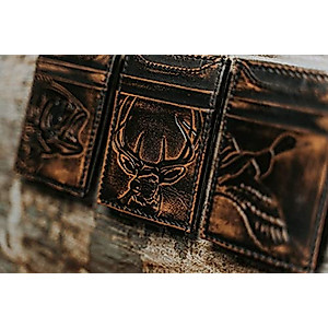 House of Jack Co. Deer Money Clip Wallet | Slim Card Holder | Super Strong Magnet Men's Wallet | Front Pocket Wallet (Deer)